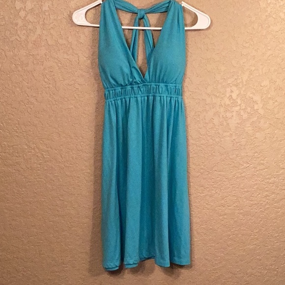 Derek Heart | Dresses | L31derek Heart Aqua Blue Halter Beach Dress ...